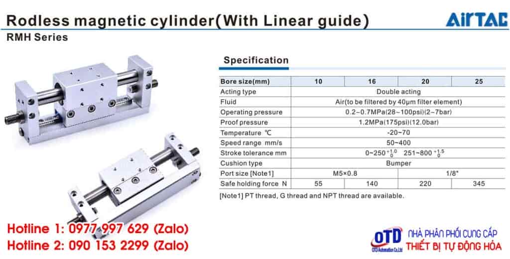 Xi lanh RMH10X200S – Airtac việt nam, đại lý airtac, nhà phân phối ...